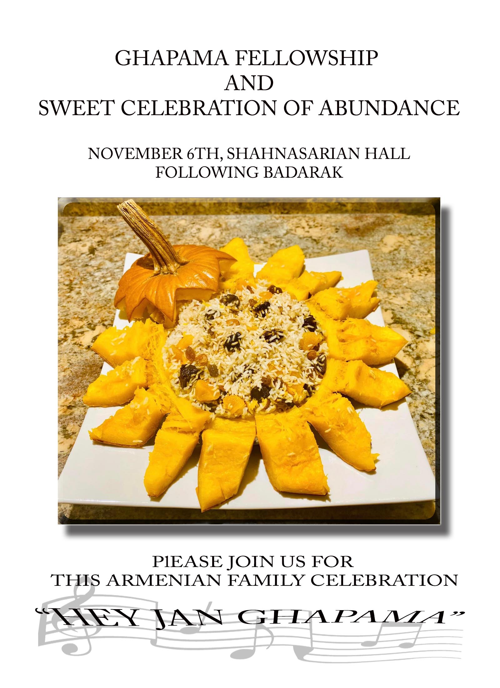 Special Ghapama Fellowship Nov 6th