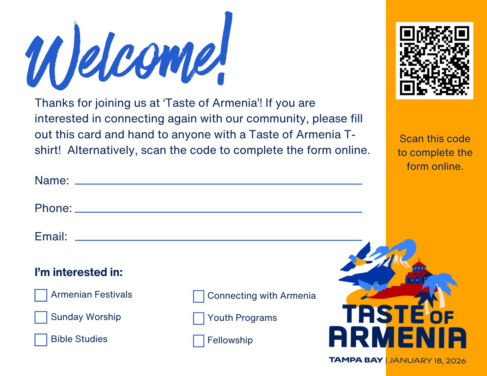 Taste of Armenia Connection Card